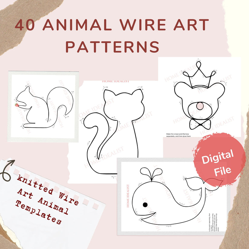 40 Animal Knitted Wire Art Templates – HomeIdealist