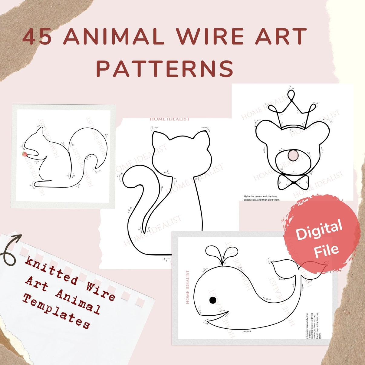 45 Animal Knitted Wire Art Templates – HomeIdealist