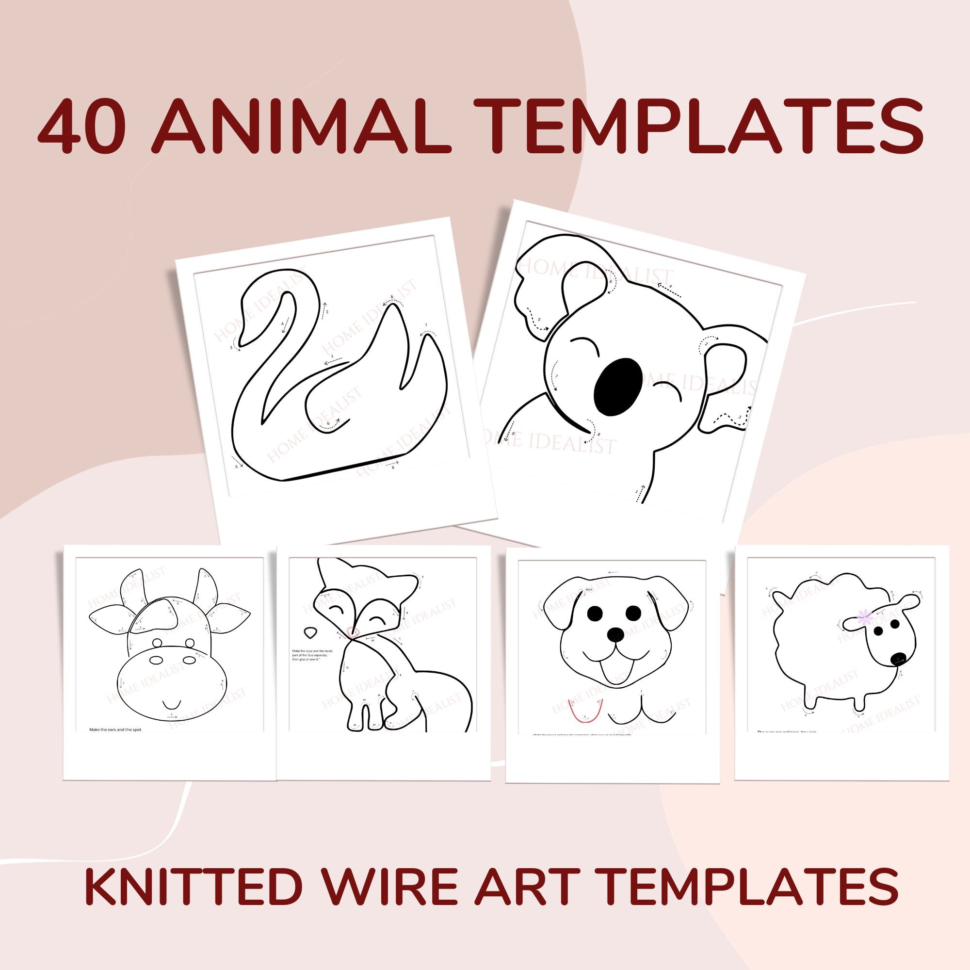 40 Animal Knitted Wire Art Templates – HomeIdealist