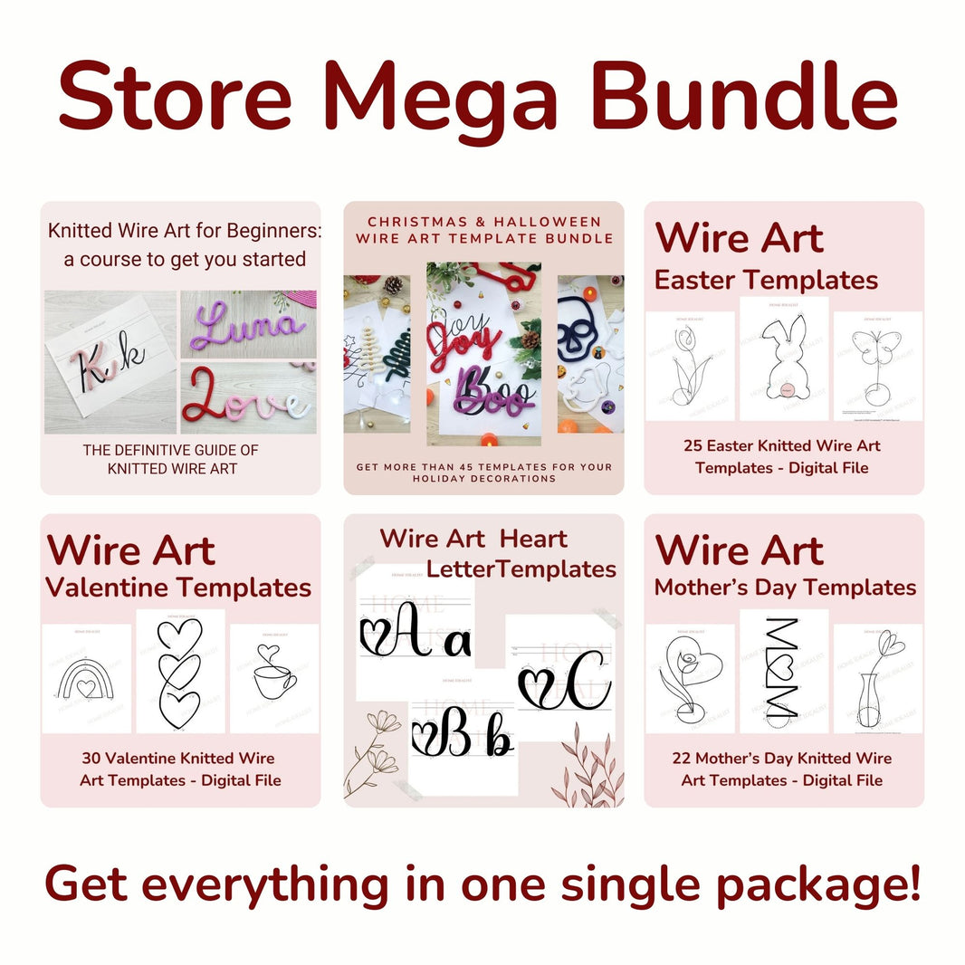 Knitted Wire Art Course, Templates and Bundles - HomeIdealist